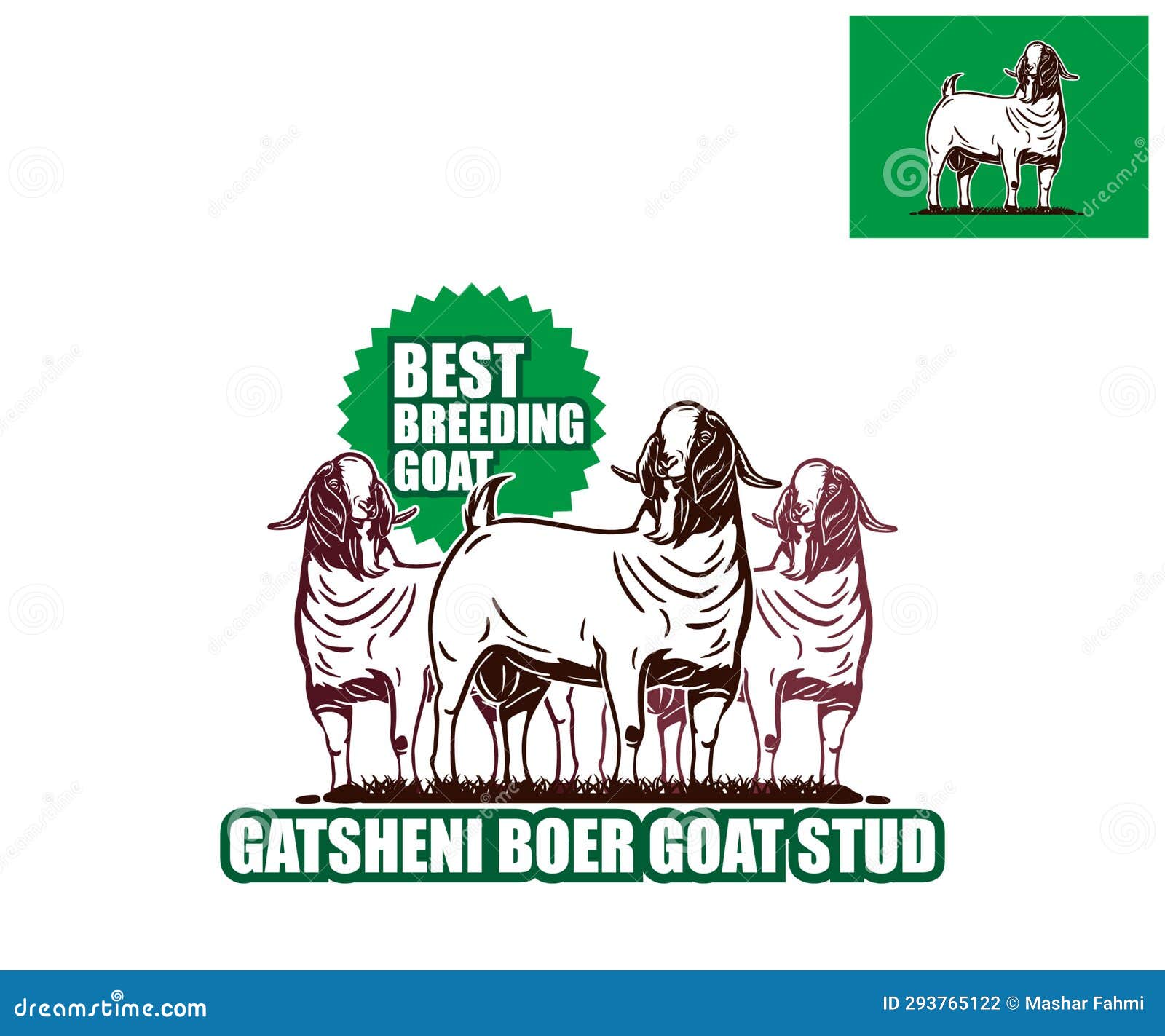 GATSHENI BOER GOAT STANDING LOGO Stock Illustration - Illustration of ...