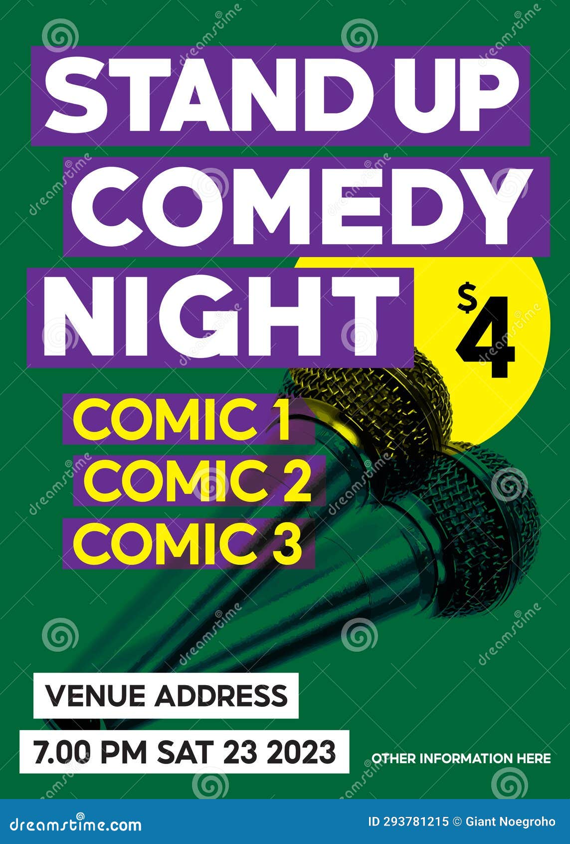 Stand Up Comedy Poster Event, Standup Night Post or Banner for Events ...