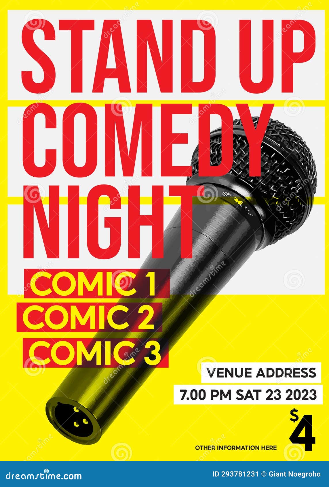 Stand Up Comedy Poster Event, Standup Night Post or Banner for Events ...