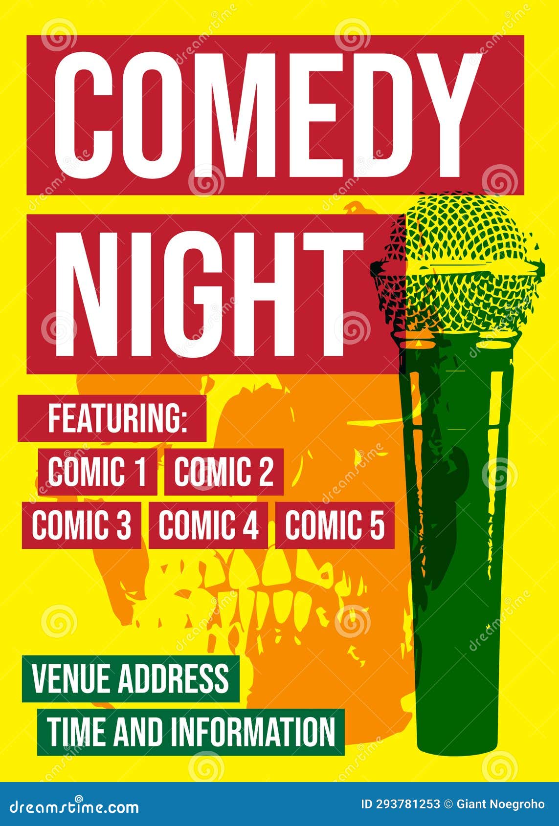 Standup Night Florescent Comedy Club Light Vector Illustration ...