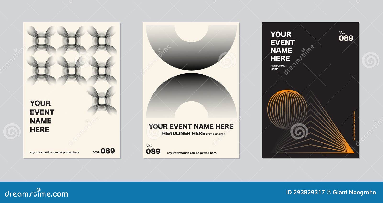 Poster Layout Design Set, Shape Element Graphic Gradient on Cover Book ...