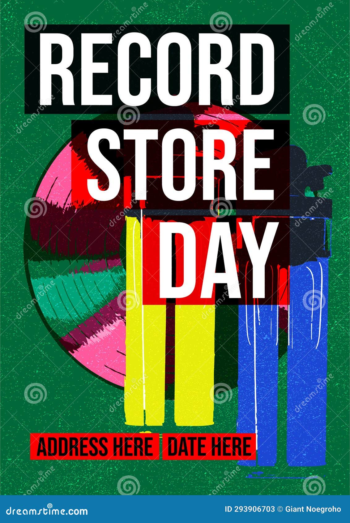 Record Store Day Gig Poster Flyer Template, T-shirt Design Records ...