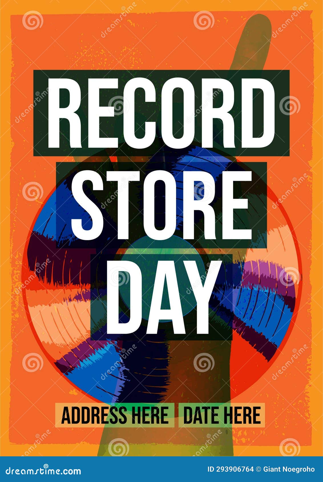 Record Store Day Gig Poster Flyer Template, T-shirt Design Records ...