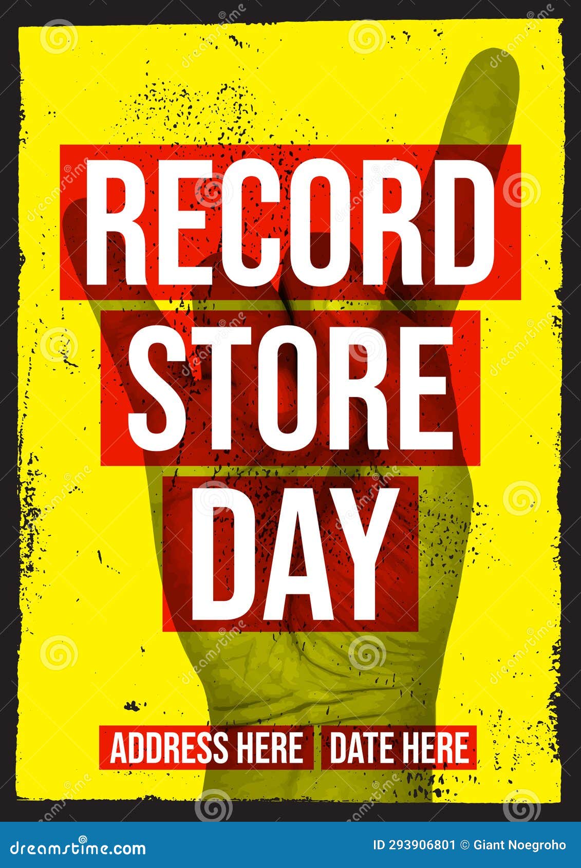 Record Store Day Gig Poster Flyer Template, T-shirt Design Records ...