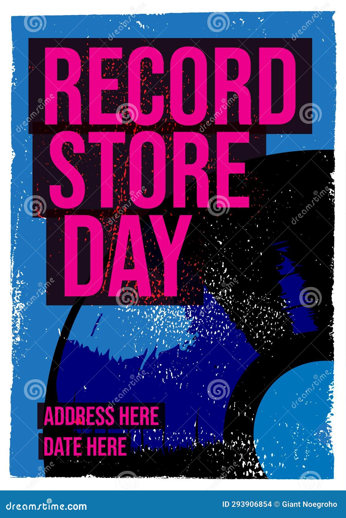 Record Store Day Gig Poster Flyer Template, T-shirt Design Records ...