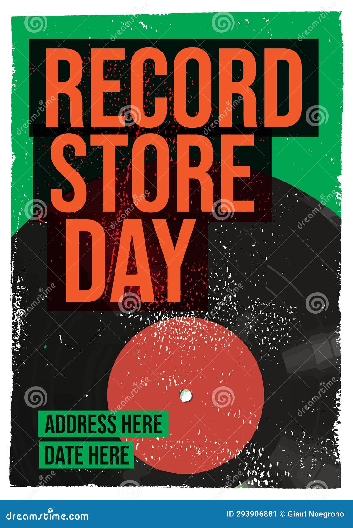 Record Store Day Gig Poster Flyer Template, T-shirt Design Records ...