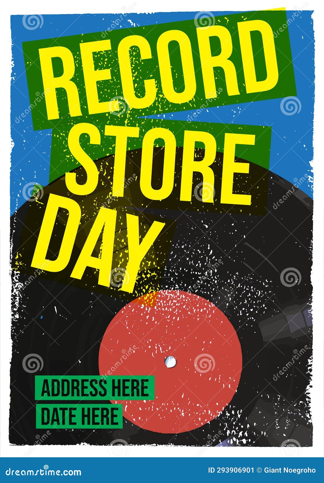 Record Store Day Gig Poster Flyer Template, T-shirt Design Records ...
