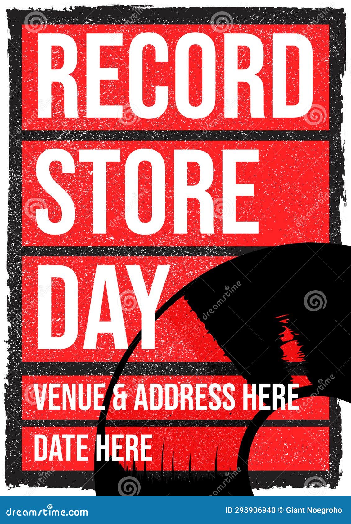 Record Store Day Gig Poster Flyer Template, T-shirt Design Records ...