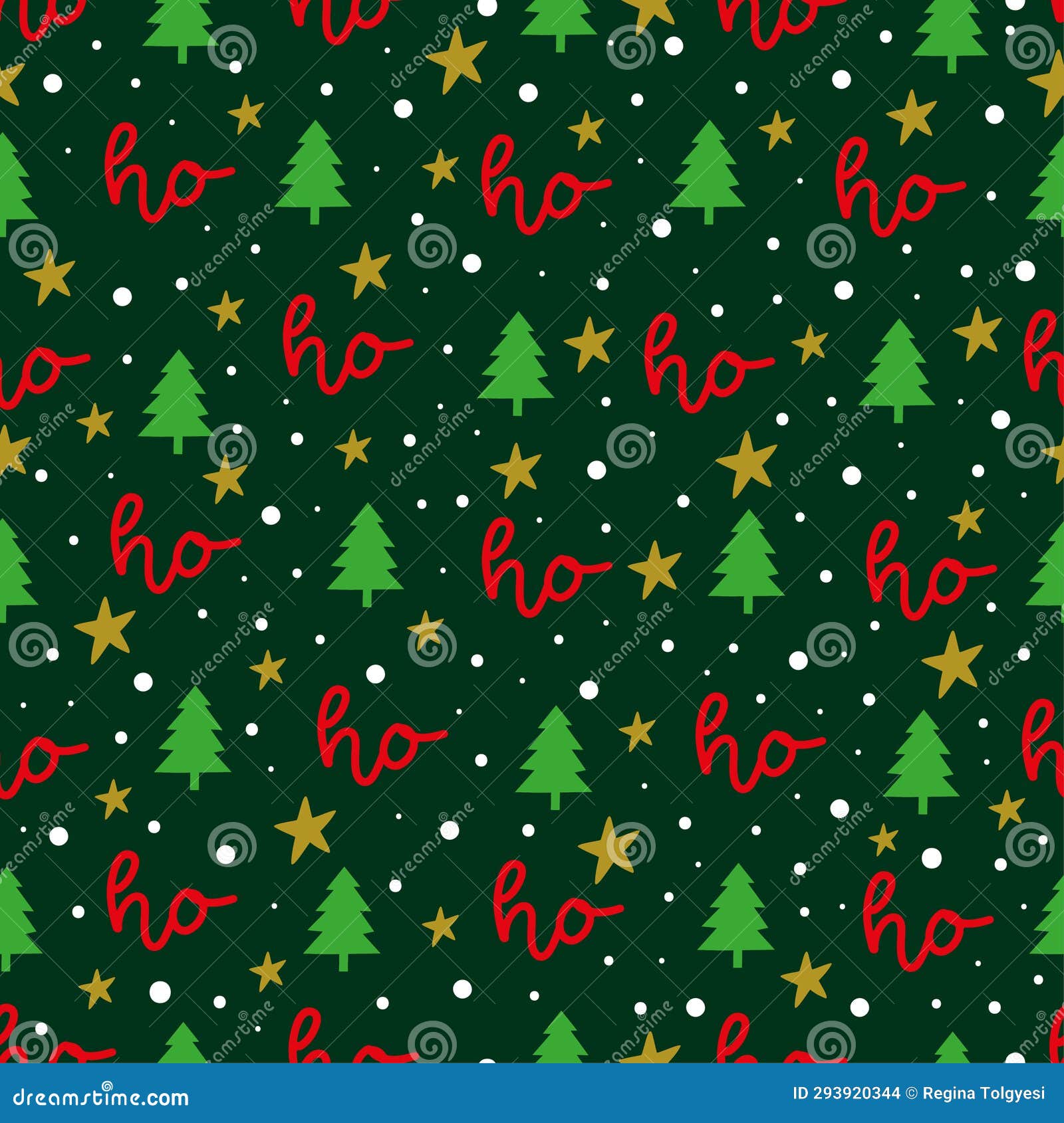 Seamless Texture for Christmas Design with Ho Ho Ho Text Stock Vector ...