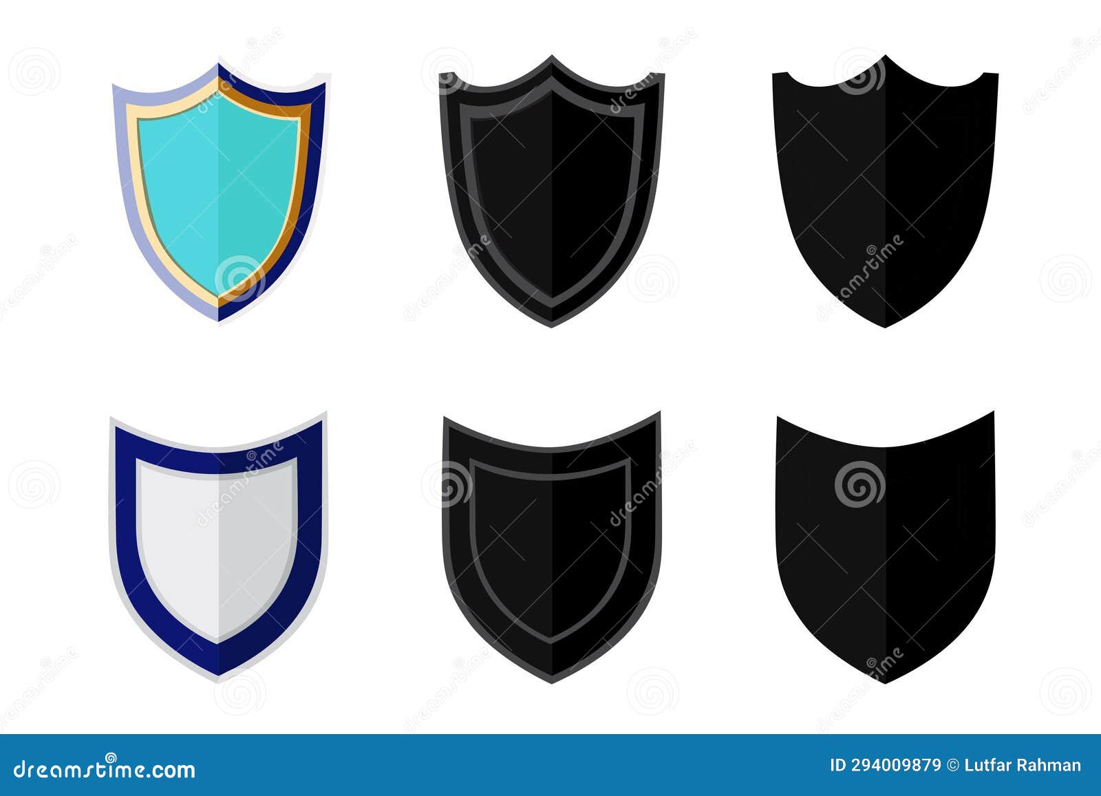 Vector Large Collection of Shield Icons and Symbols Stock Vector ...
