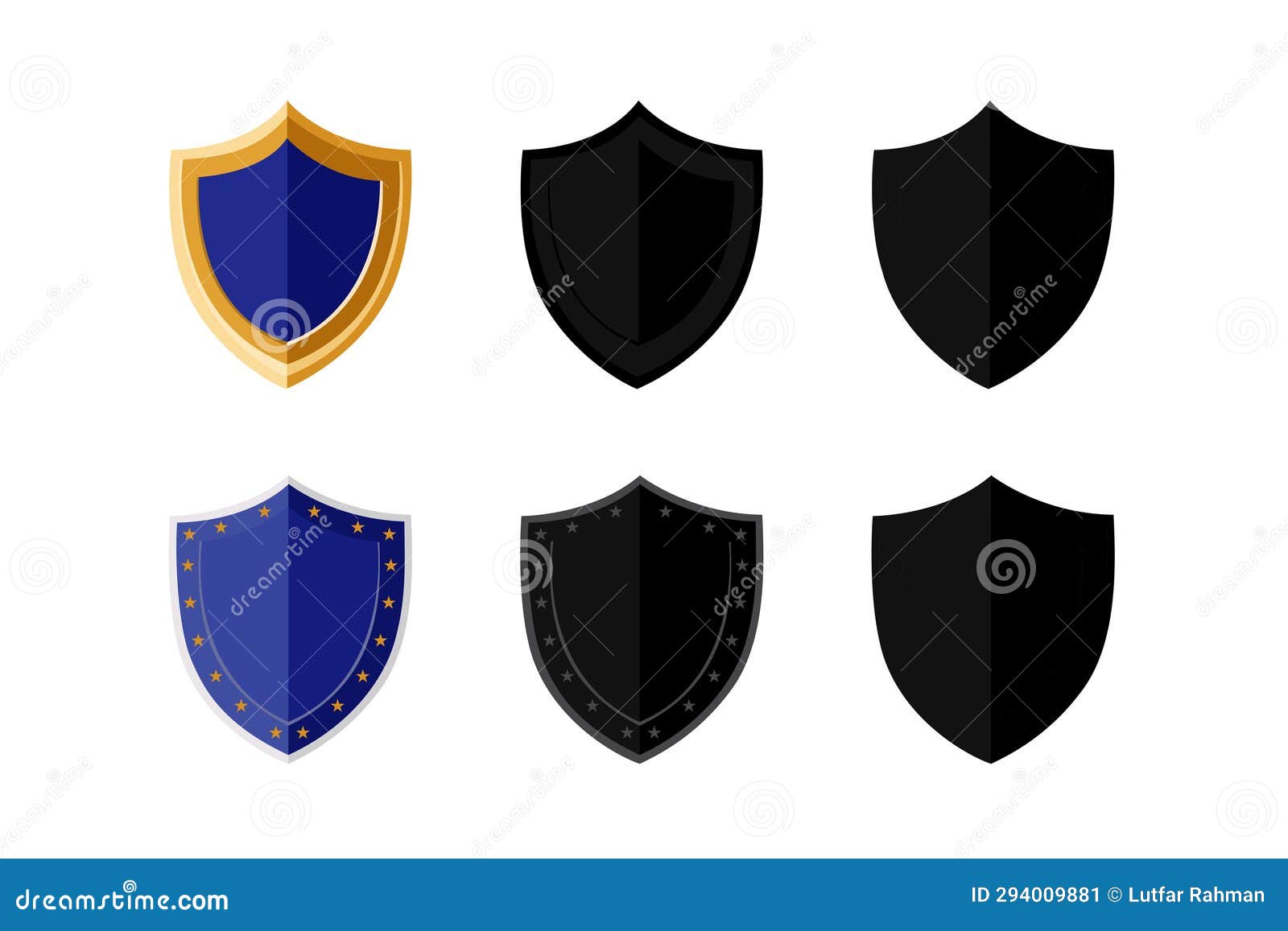 Vector Large Collection of Shield Icons and Symbols Stock Vector ...