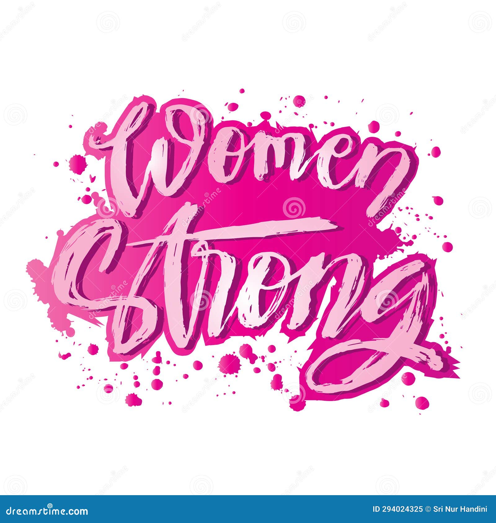 Strong Women. Vector Hand Drawn Lettering Composition Stock ...