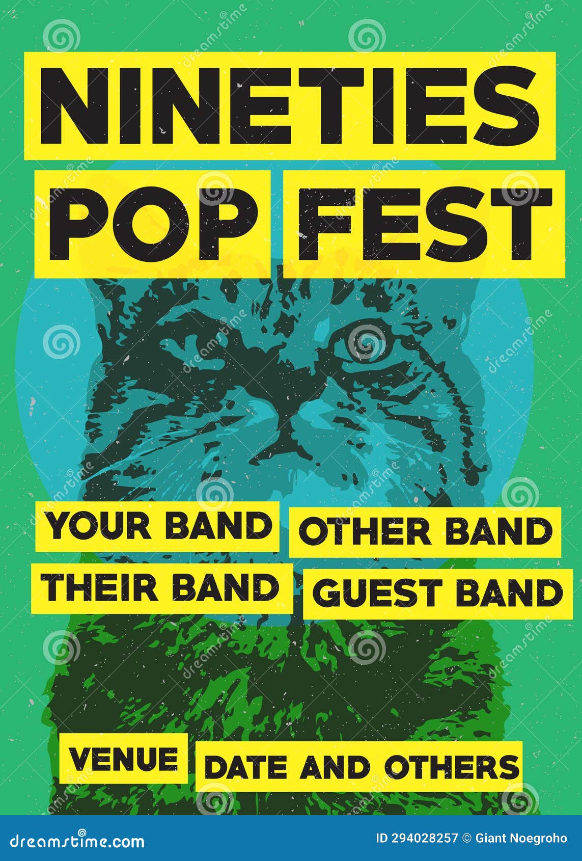 Nineties Pop Music Festival or Fest, Gigs Poster, Brochure or Flyer or ...