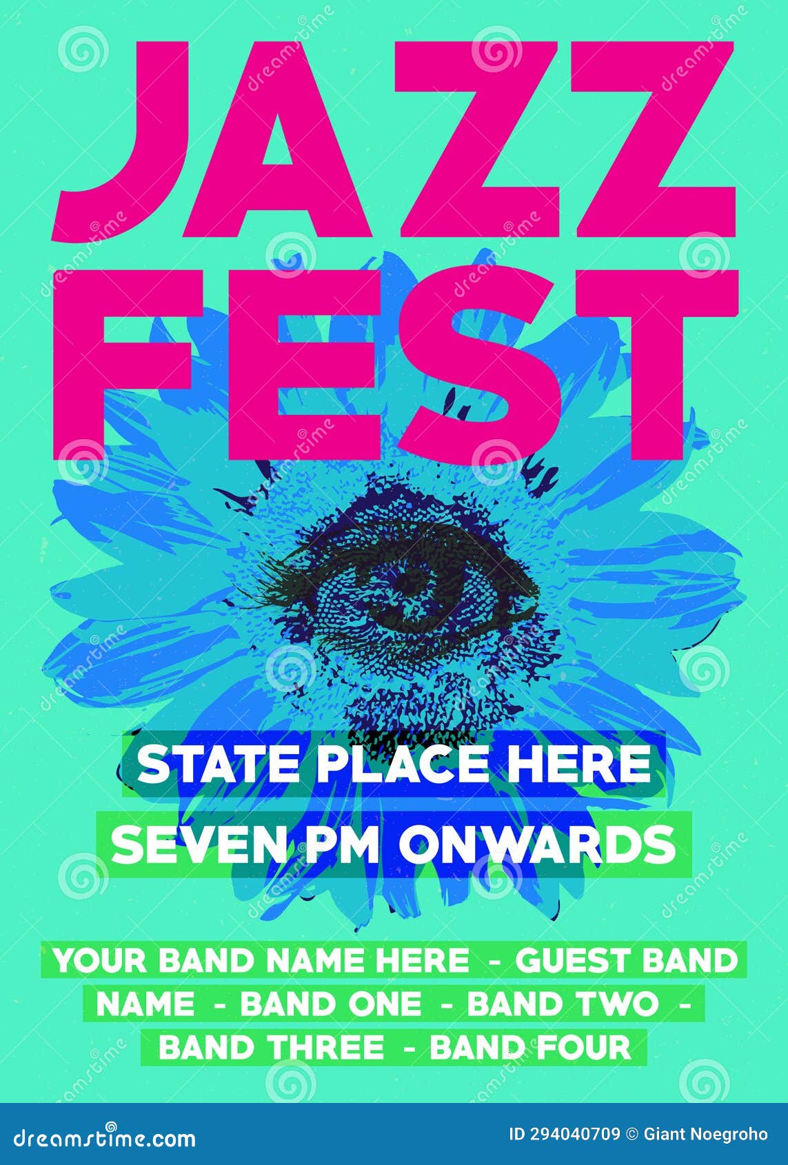 Jazz Music Festival or Fest, Jazz Night Gigs Poster, Brochure or Flyer ...