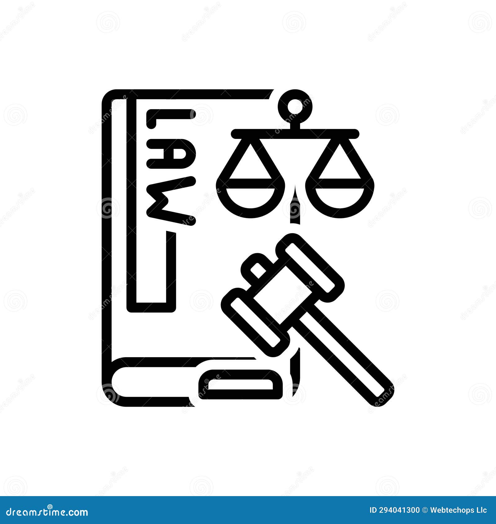 Black Line Icon for Law, Statutory and Juridical Stock Vector ...
