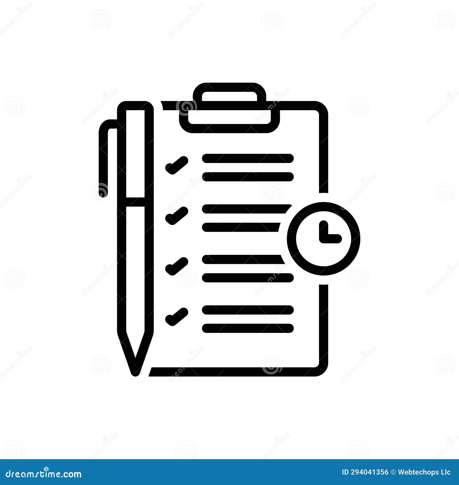 Black Line Icon for Task, Document and Paper Stock Vector ...