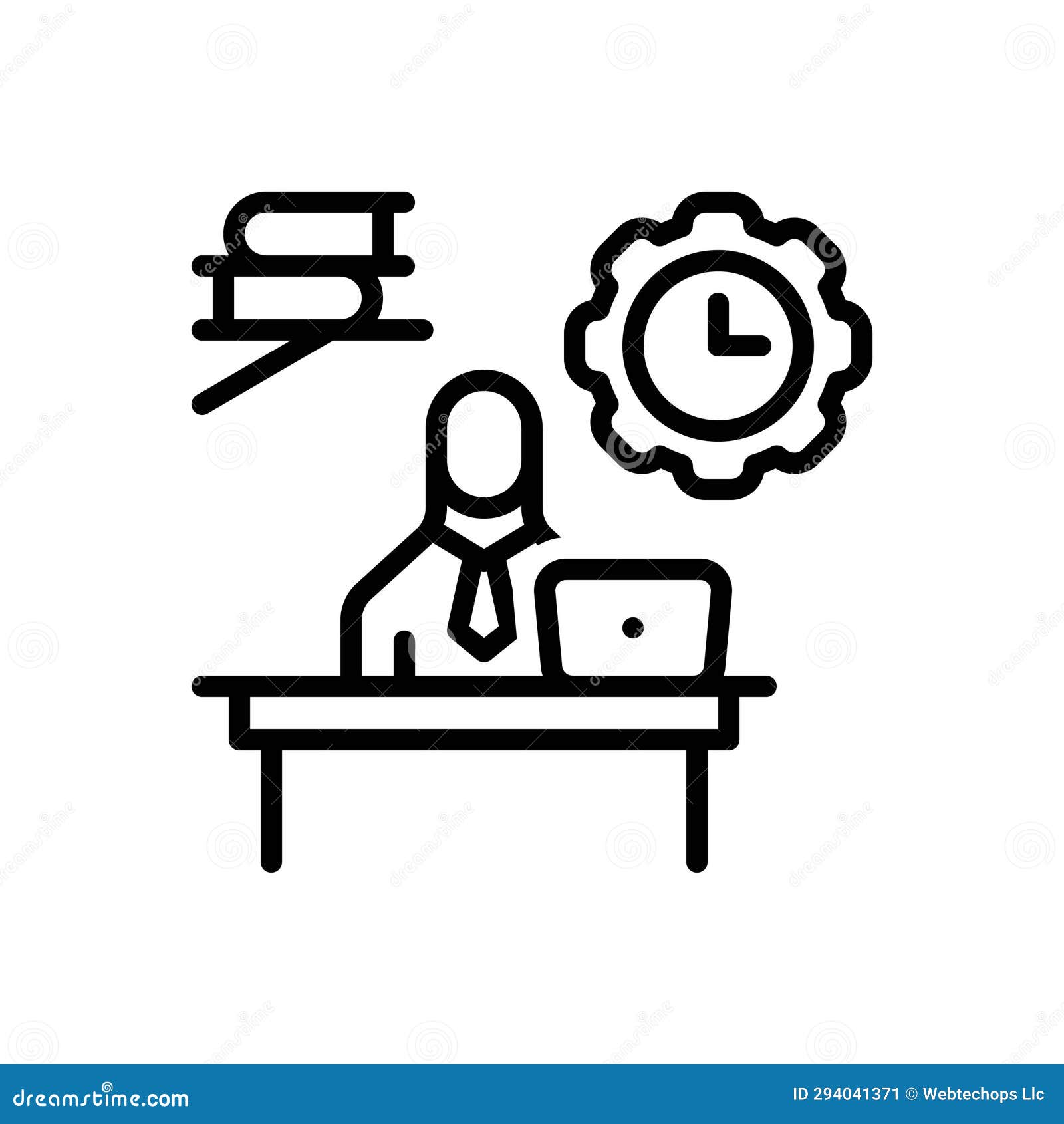Black Line Icon for Time Management, Work and Office Stock Vector ...