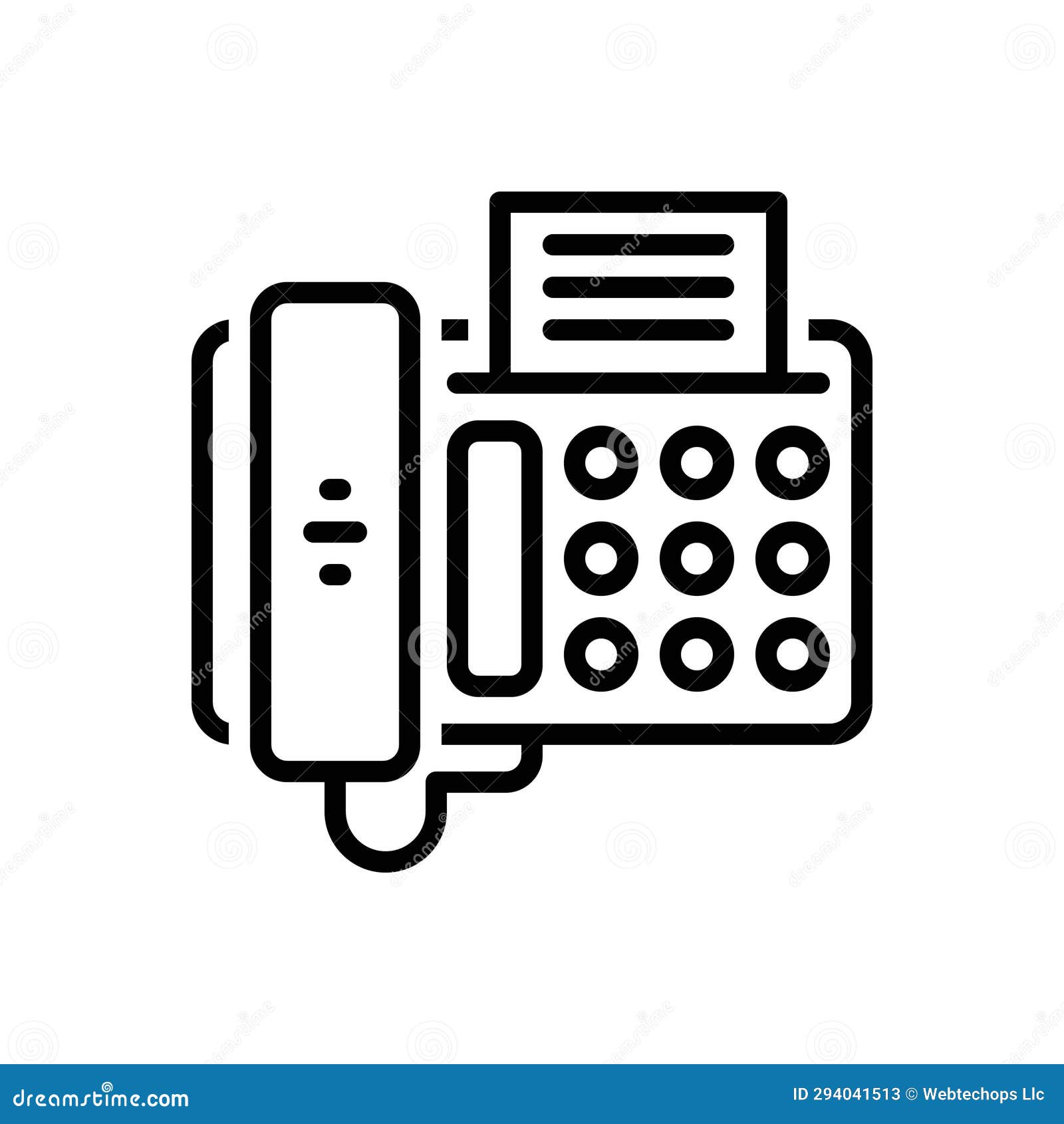 Black Line Icon for Fax, Facsimile and Machine Stock Vector ...