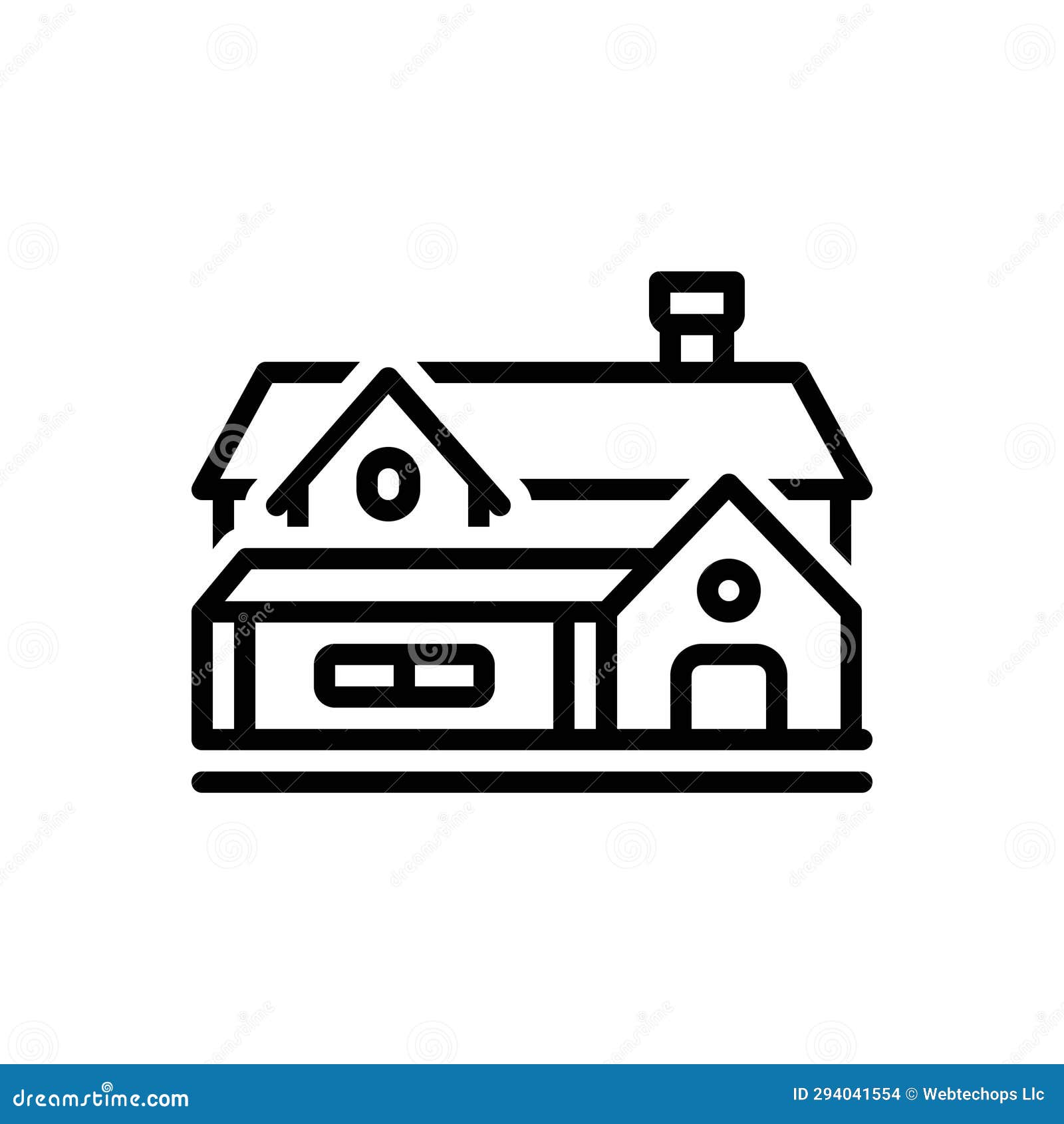 Black Line Icon for Home, Residency and Habitation Stock Vector ...