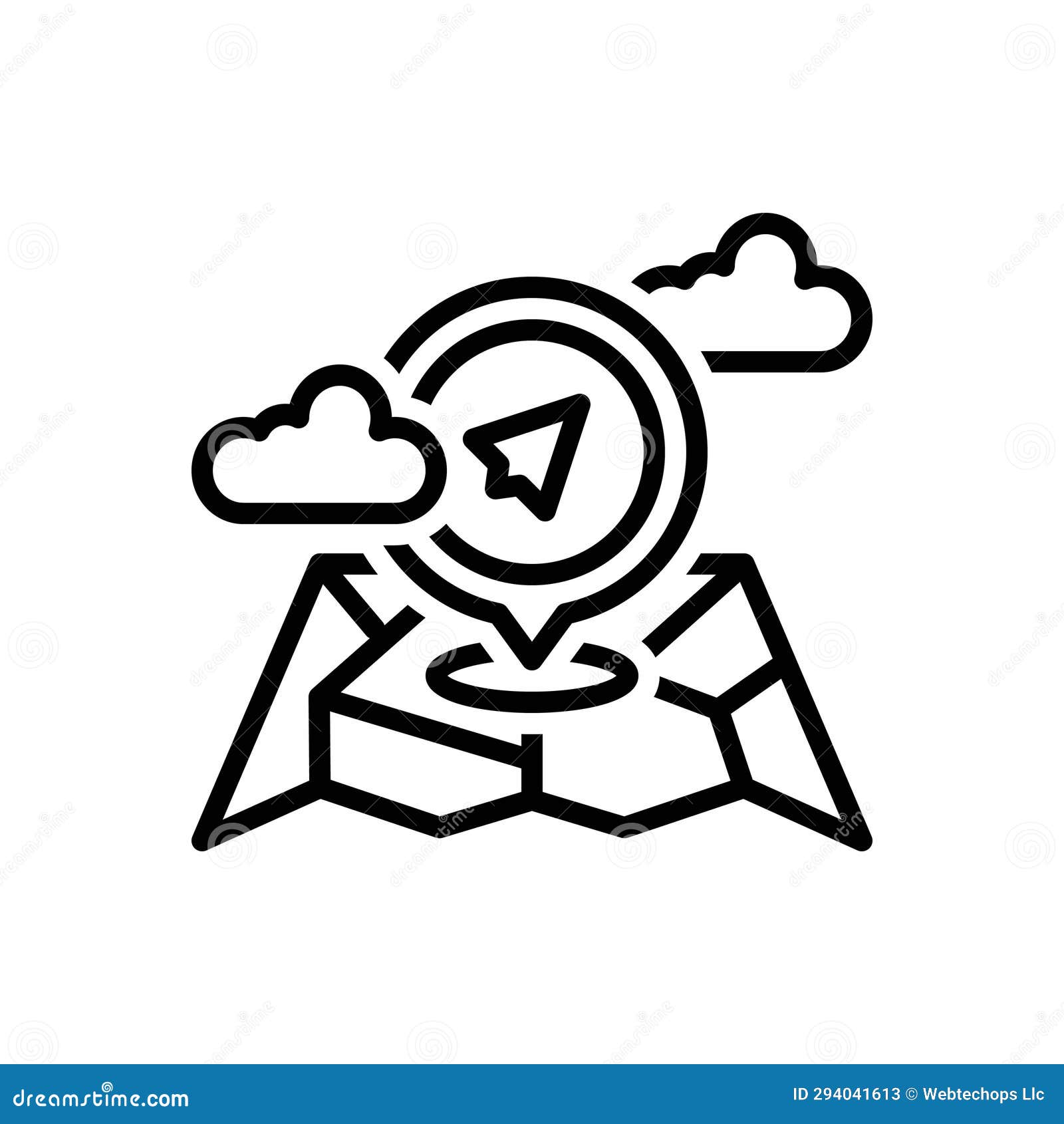 Black Line Icon for Send Location, Discovery and App Stock Vector ...