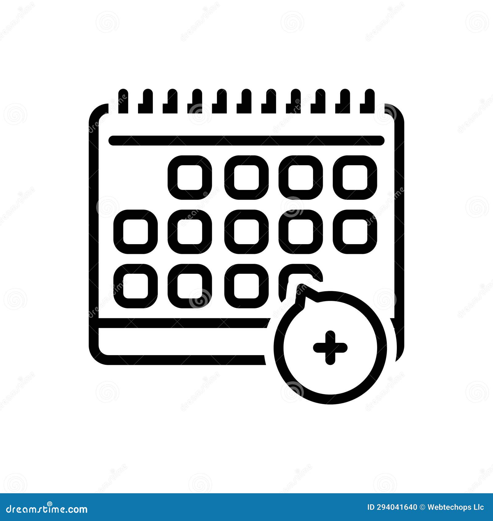 Black Line Icon for Appointment, Program and Timetable Stock Vector ...