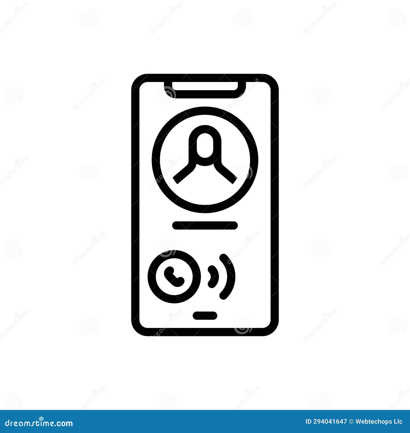 Black Line Icon for Call, Receiver and Ringing Stock Vector ...