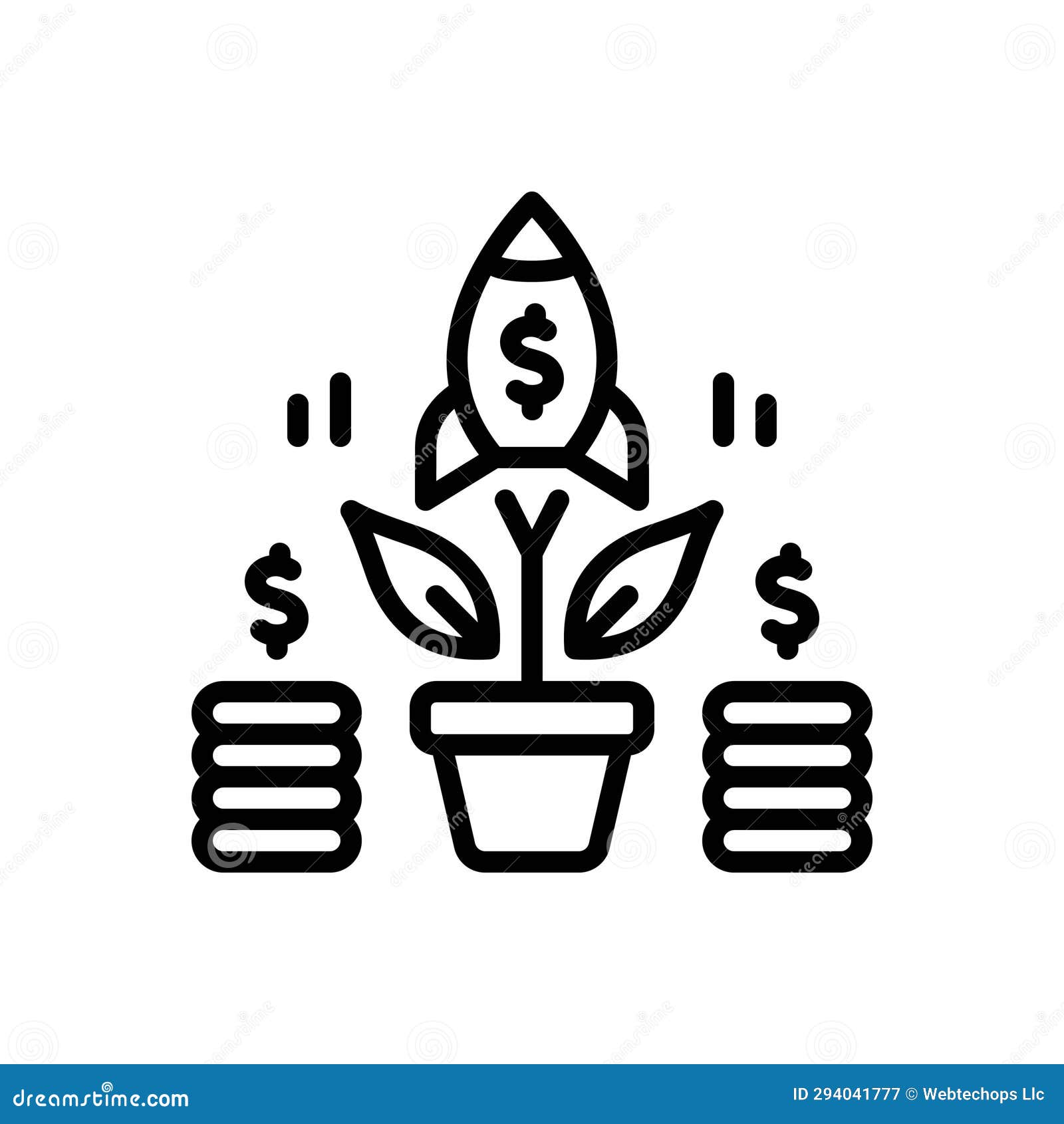 Black Line Icon for Fund, Fundraising and Coin Stock Vector ...