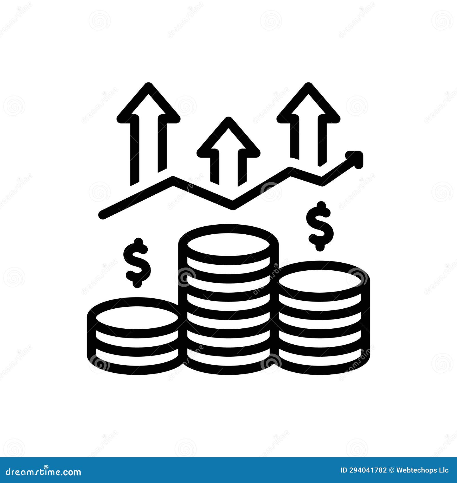 Black Line Icon for Funds, Fundraising and Coin Stock Vector ...