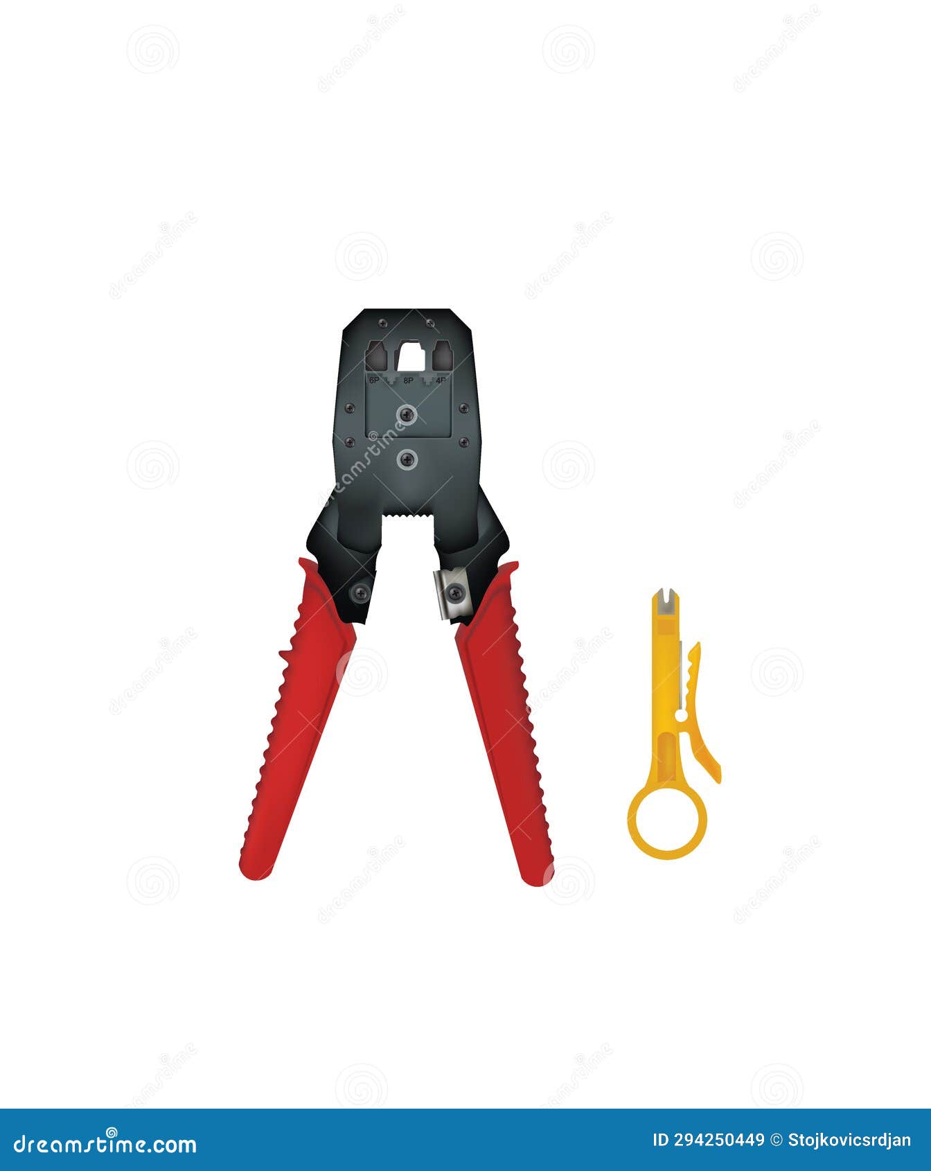 Red UTP crimping tool stock vector. Illustration of crimp - 294250449