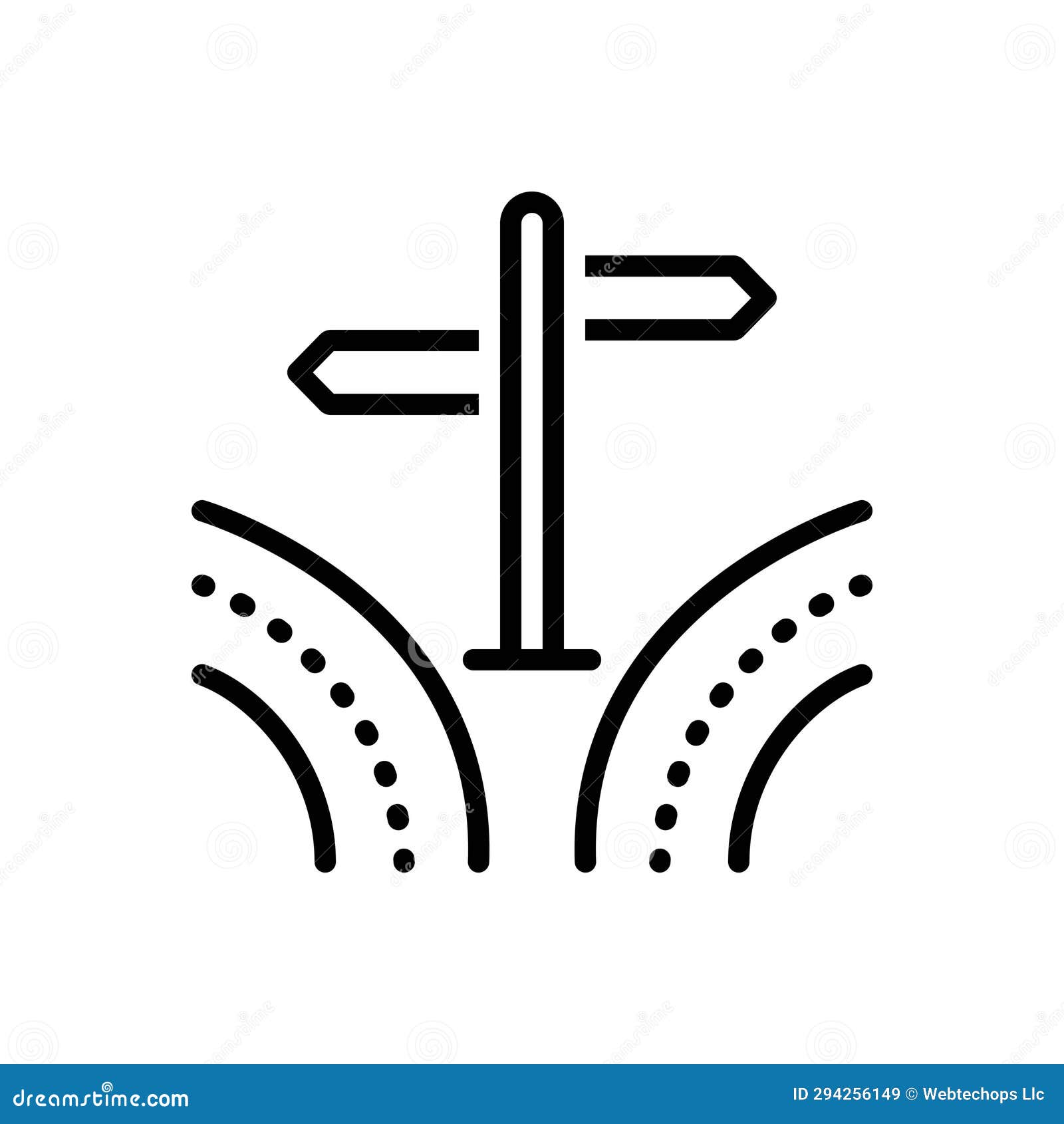 Black Line Icon for Direction, Roadsign and Indication Stock Vector ...