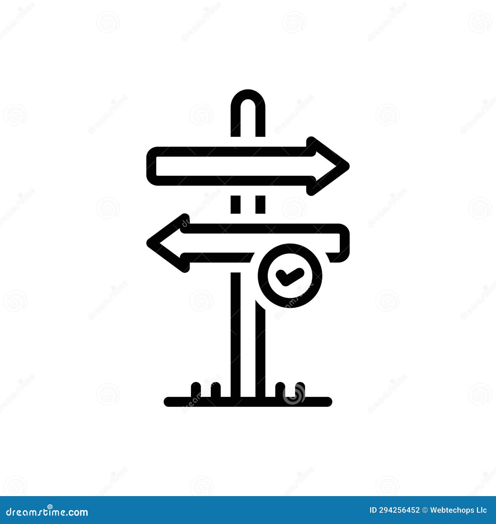 Black Line Icon for Choice, Pathway and Travel Stock Vector ...