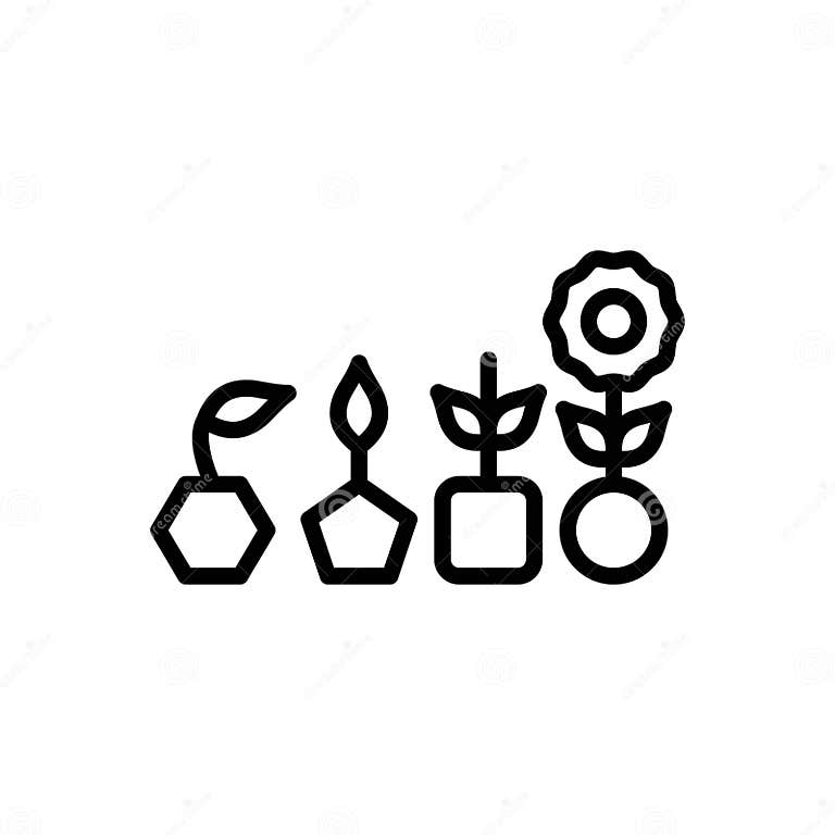 Black Line Icon for Evolution, Increasingly and Burgeoning Stock Vector ...