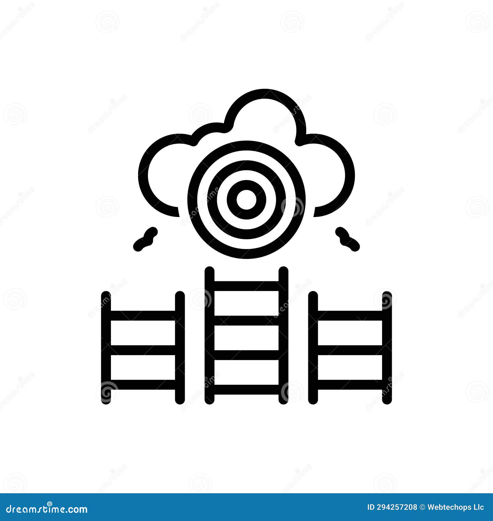 Black Line Icon for Goal, Progress and Objective Stock Vector ...