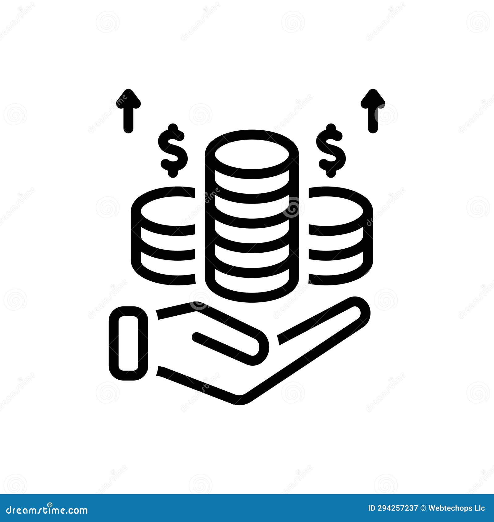 Black Line Icon for Income, Wealth and Treasure Stock Vector ...