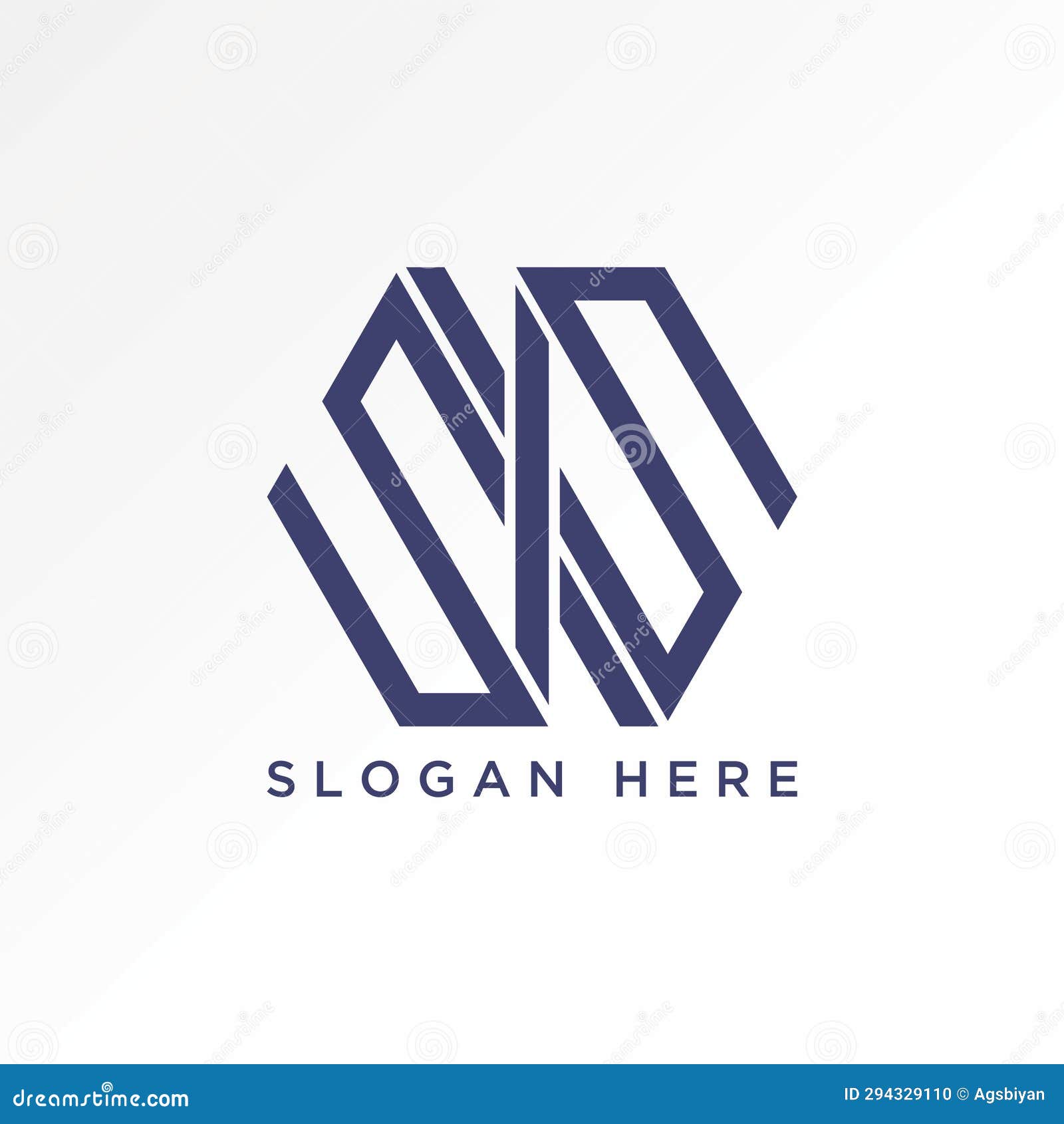 Letter Initial SIS Font on Line Hexagon. Related To Monogram Typography ...