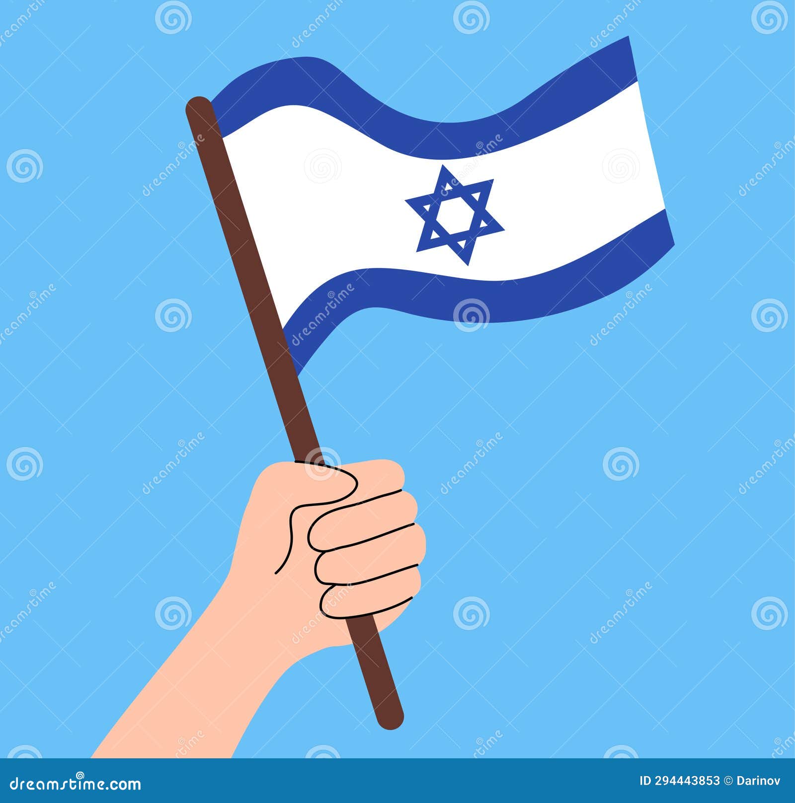 Israel Flag in Hand. Vector Flat Illustration. Stock Vector ...