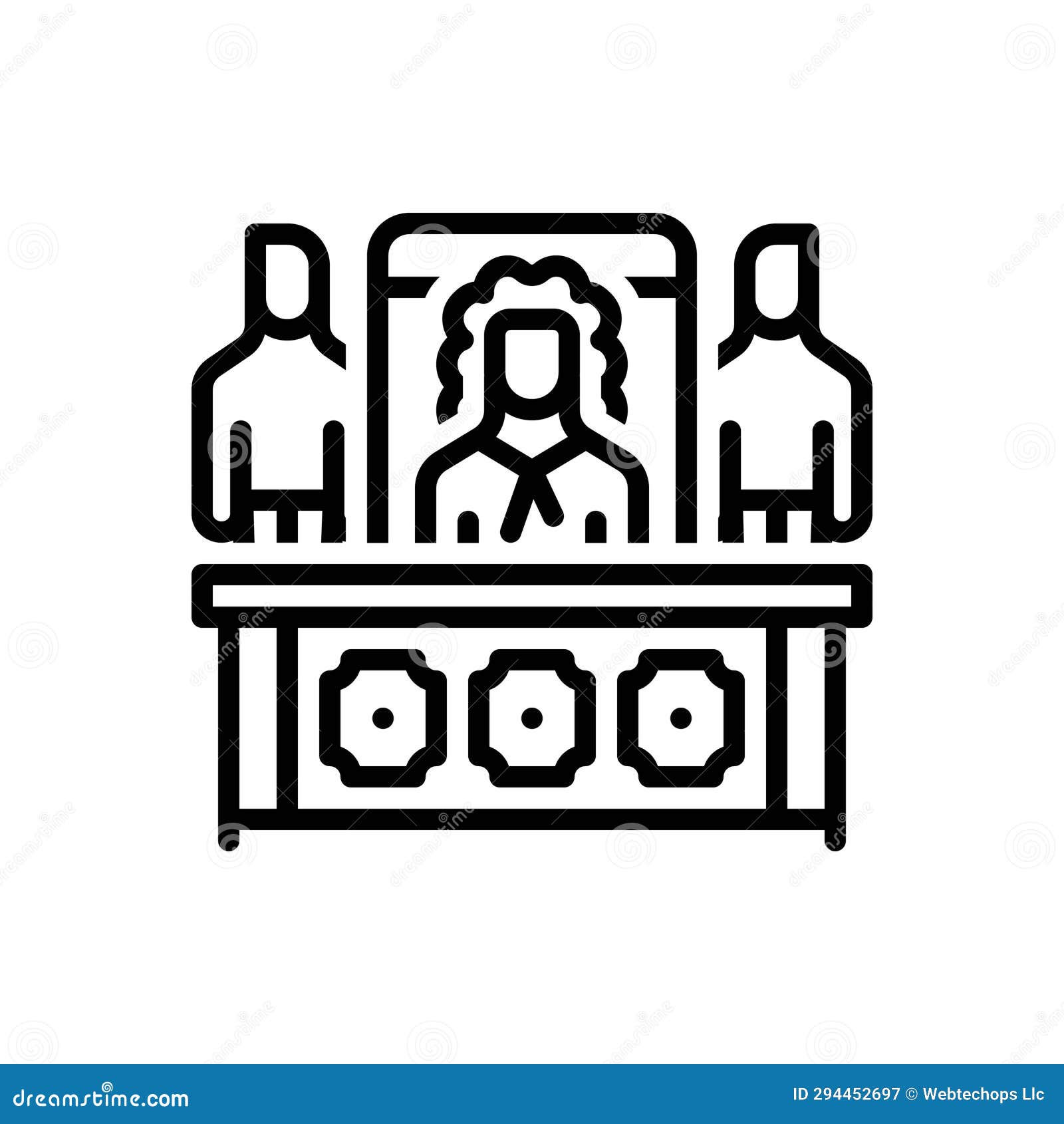 Black Line Icon for Judge, Prosecution and Juridical Stock Vector ...