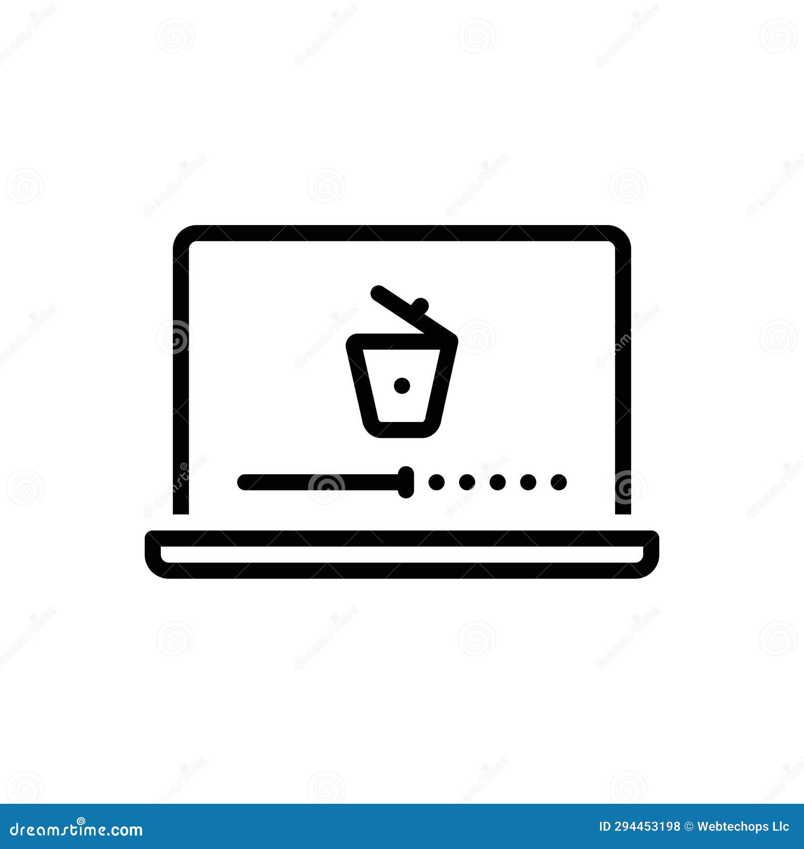 Black Line Icon for Deleting, Uninstalling and Program Stock Vector ...