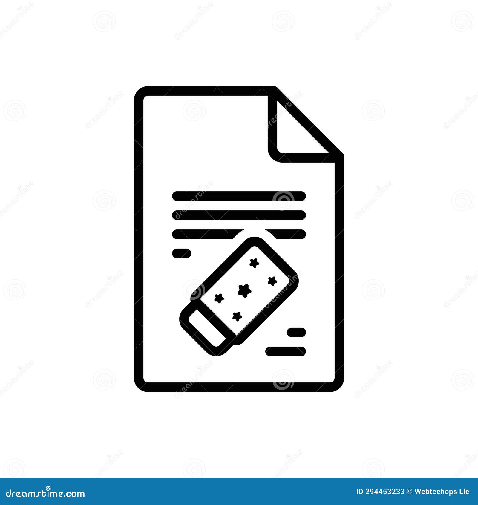 Black Line Icon for Erase, Rubber and Remove Stock Vector ...