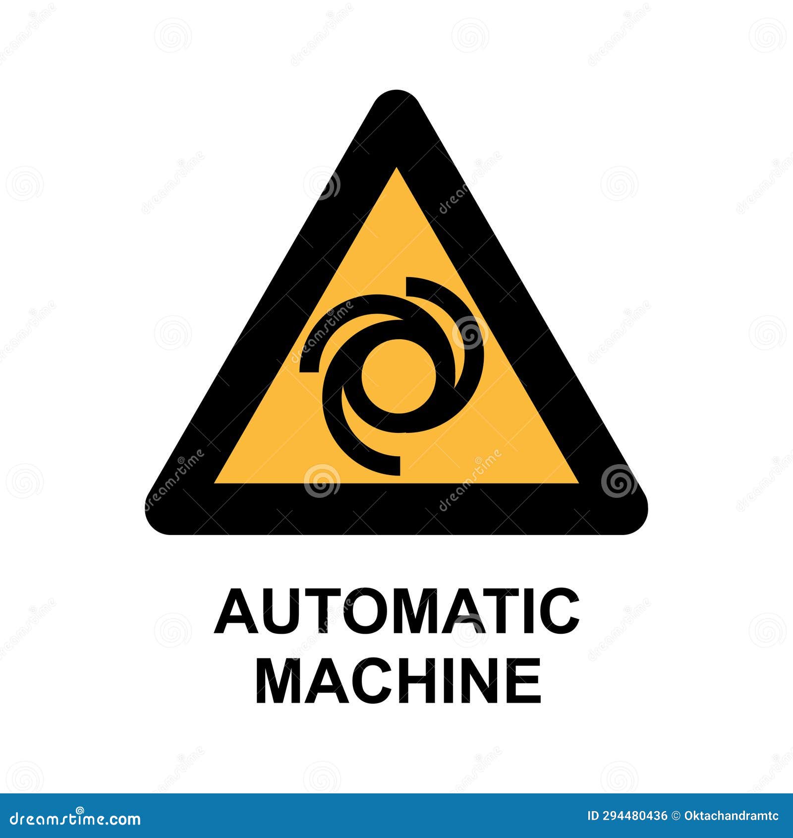 Attention MACHINE Sign. Hazard Warning Symbol. Vector Illustration ...