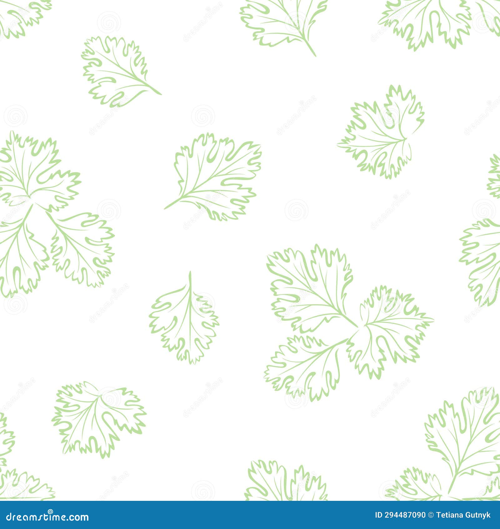 Cilantro Leaf Seamless Pattern. Herbs and Spices Background. Stock ...