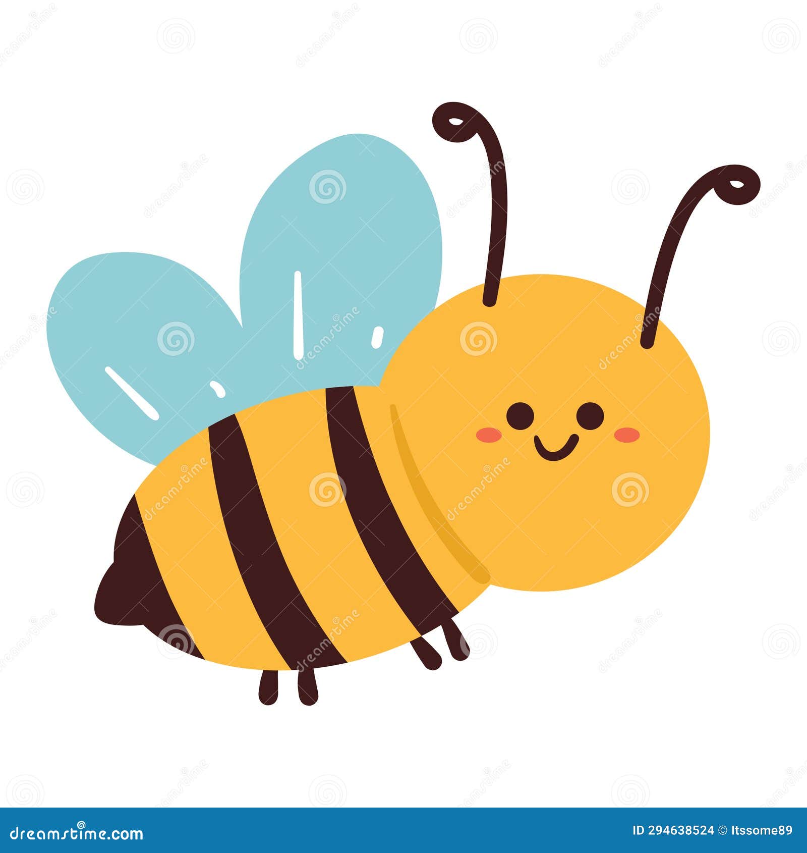 Hand drawing cartoon bee stock illustration. Illustration of icon ...