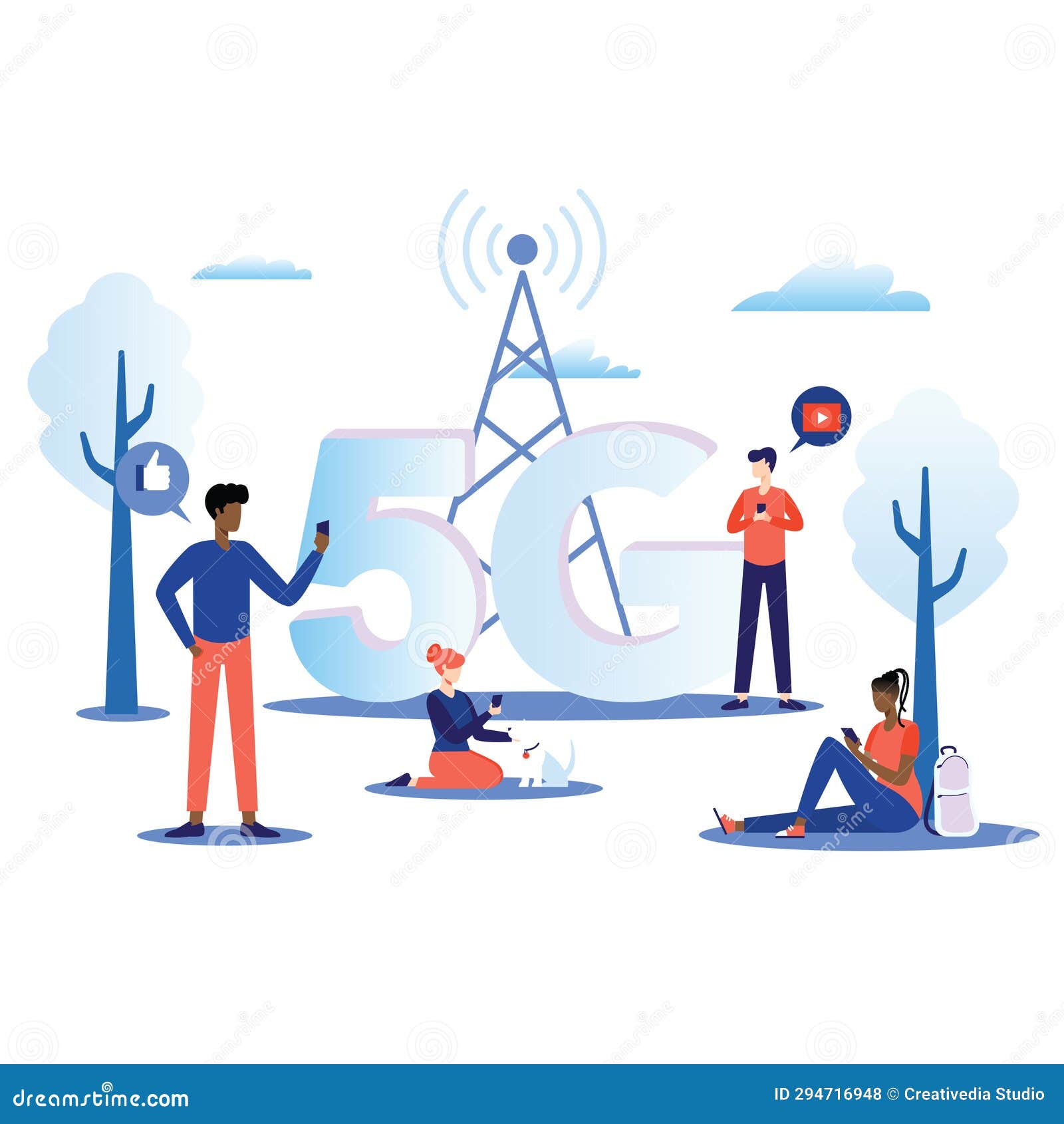 5G Hotspot Wonders: An Illustrated Odyssey Vector Illustration ...
