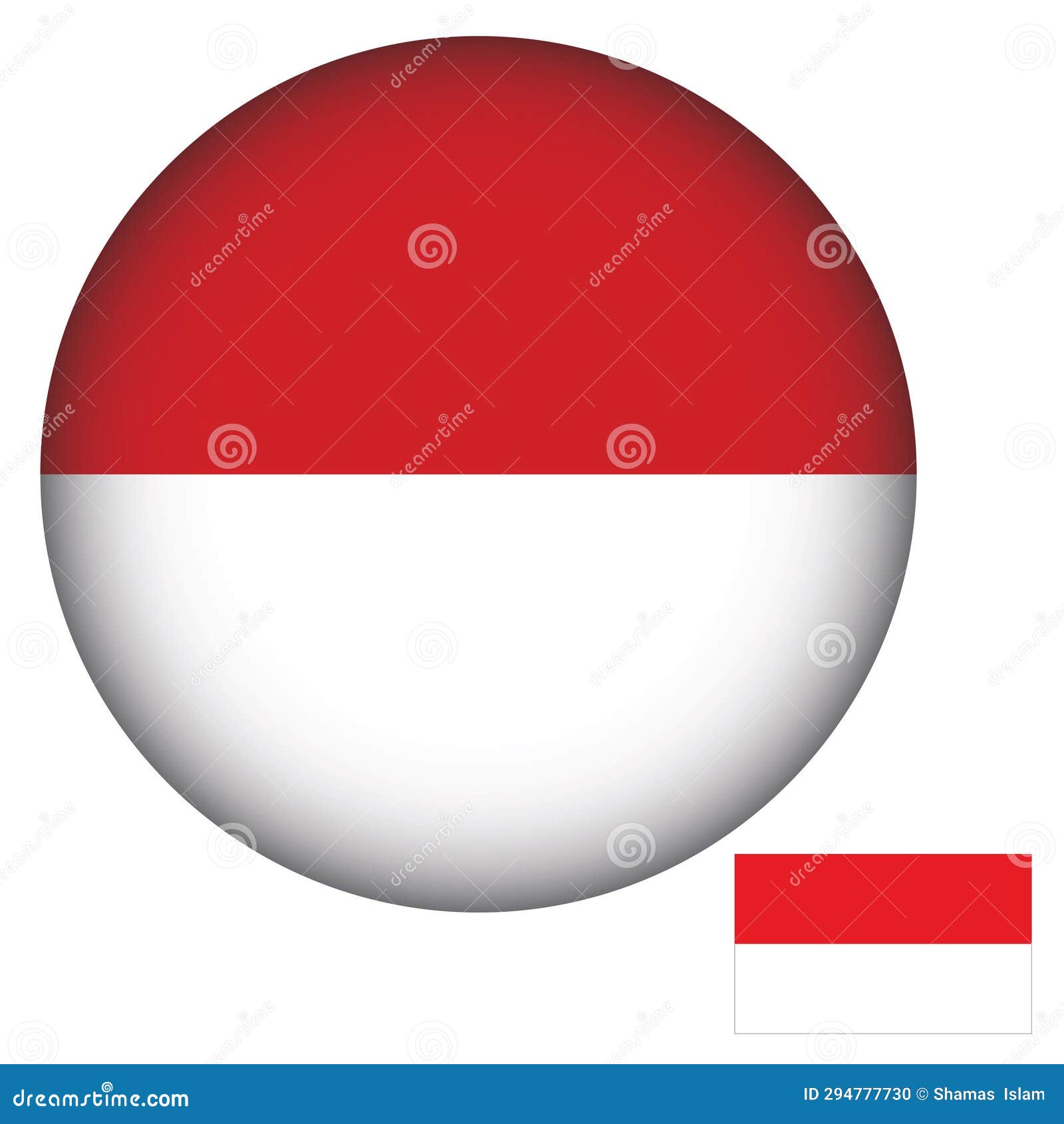 Indonesia Flag Round Shape Vector Stock Vector - Illustration of button ...