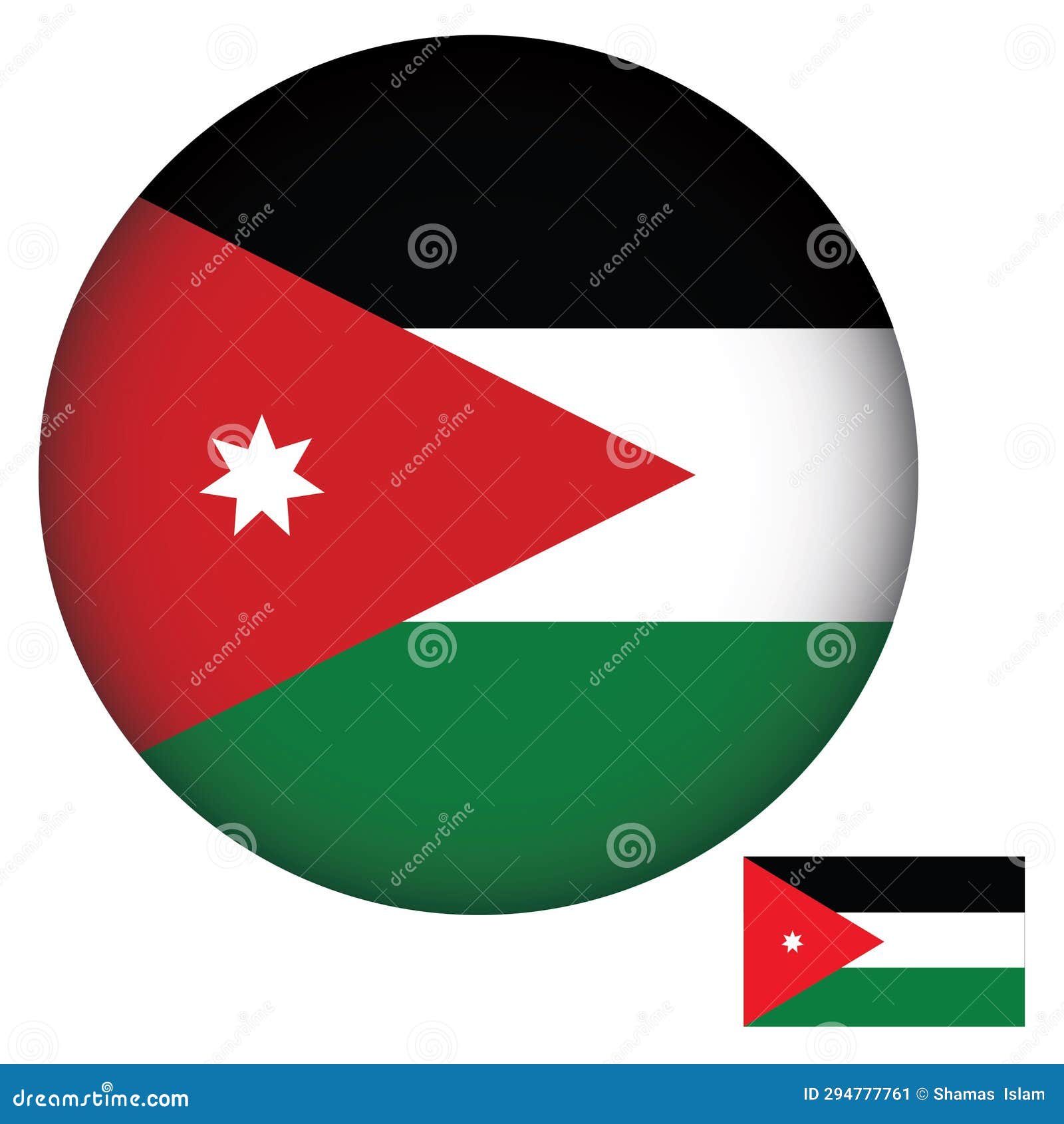 Jordan Flag Round Shape Vector Stock Vector - Illustration of africa ...