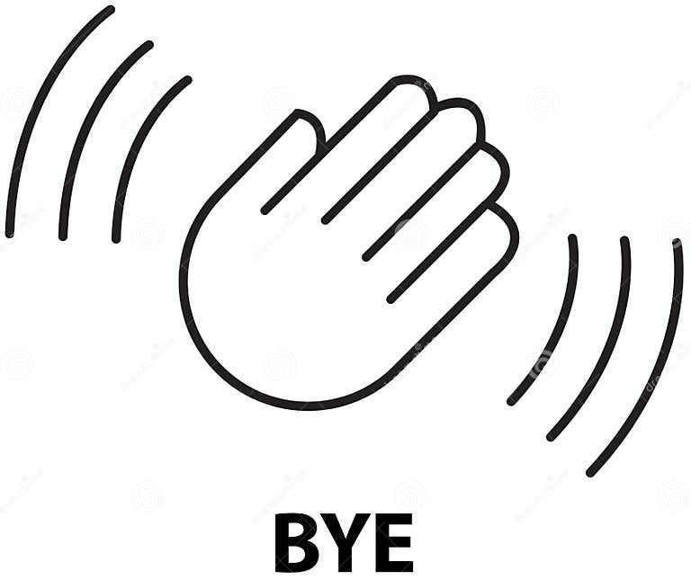 PrintHand waving icon Bye stock vector. Illustration of greeting ...