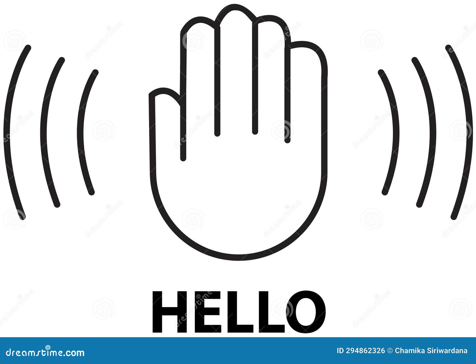 Hand Waving Icon Hello by Hand Stock Vector - Illustration of good ...