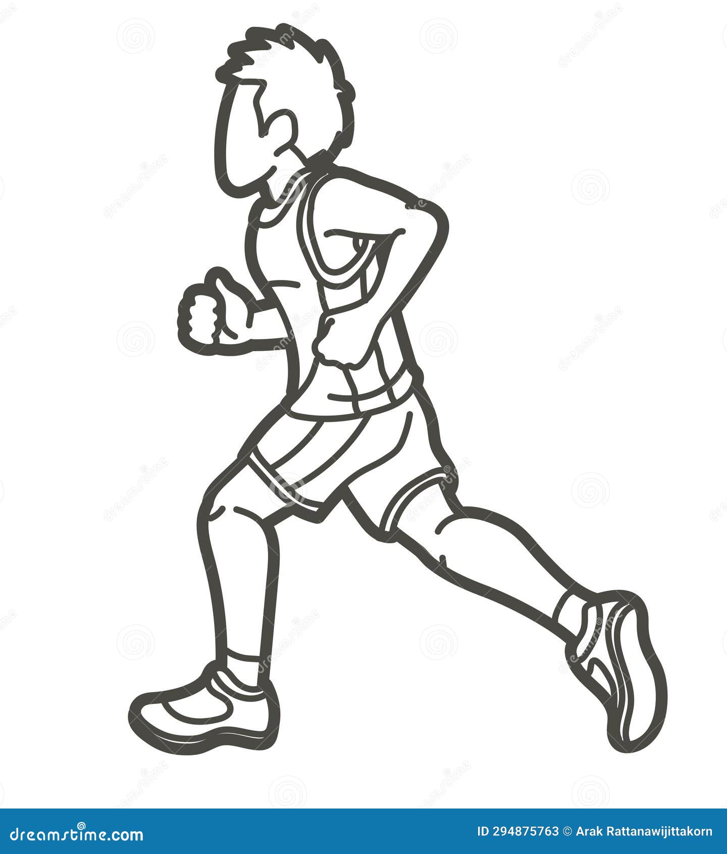 A Boy Start Running Action Cartoon Sport Graphic Stock Vector ...