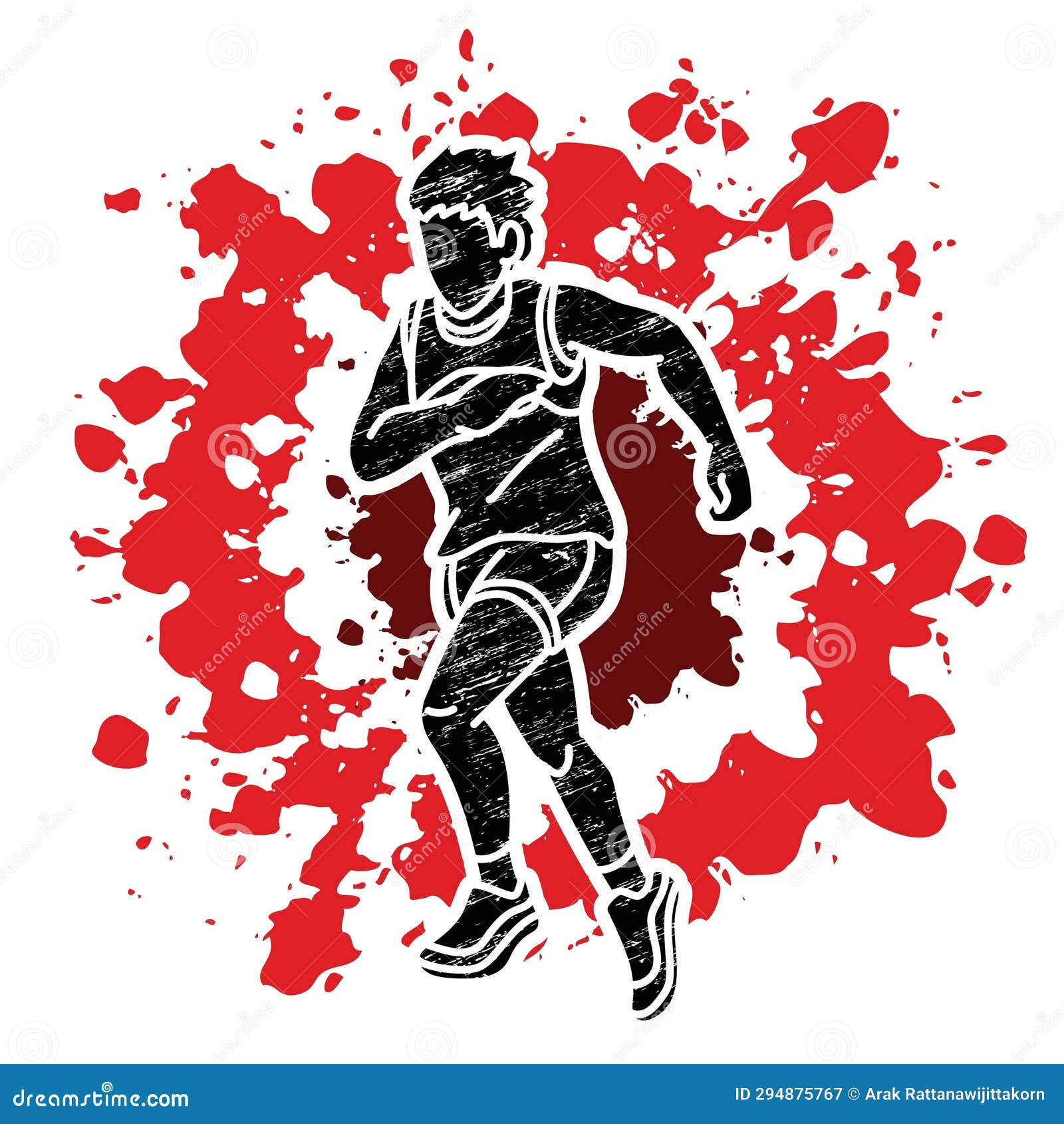 A Boy Start Running Action Cartoon Sport Graphic Stock Illustration ...
