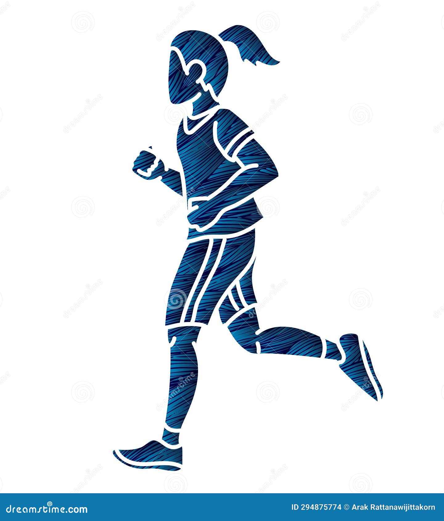 A Girl Start Running Action Cartoon Sport Graphic Vector Stock ...